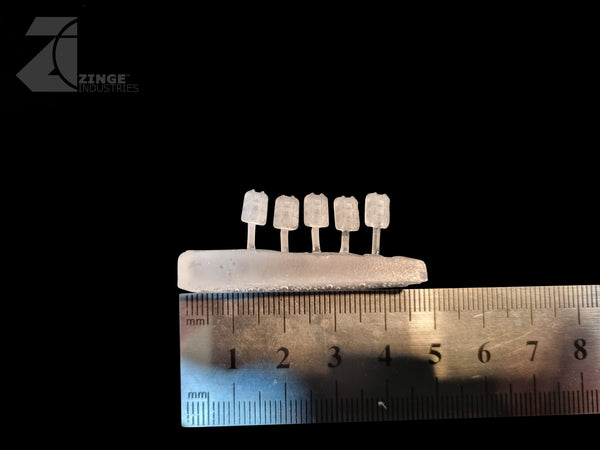 Clear Small Rectangle Bulkhead - Sprue of 5 - Transparent Light Diffus ...