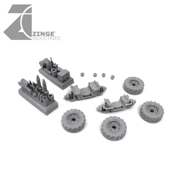 APC Vehicle Conversion Kit 2 x Axels, 4x 27mm Wheels and 2 Upgrade "Fo ...